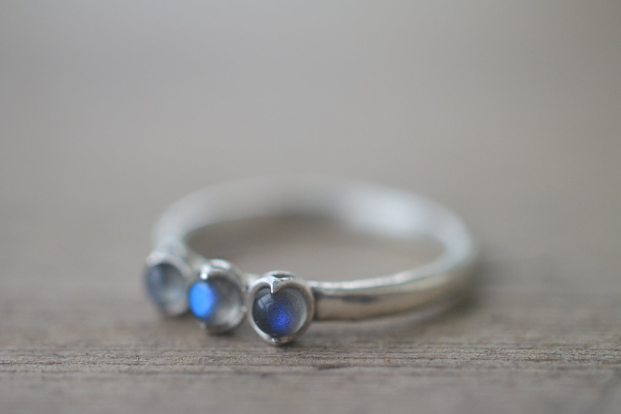 Triple Labradorite Ring, Blue Fire Crystals, Multistone 925 Jewellery ...